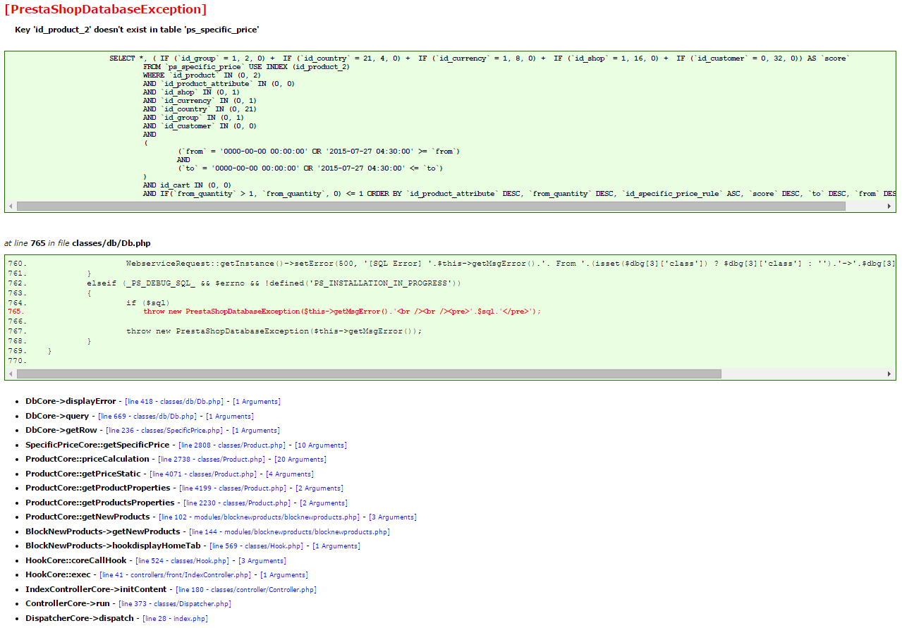 Key 'id_product_2' doesn't exist in table 'ps_specific_price' - Configuring and using PrestaShop ...