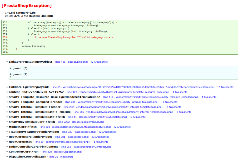 500 error 'Invalid category vars' - Configuring and using PrestaShop - PrestaShop Forums