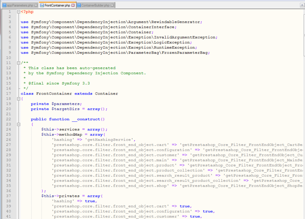 Warning: file_put_contents /var/cache/dev/FrontContainer.php): failed to open stream ...