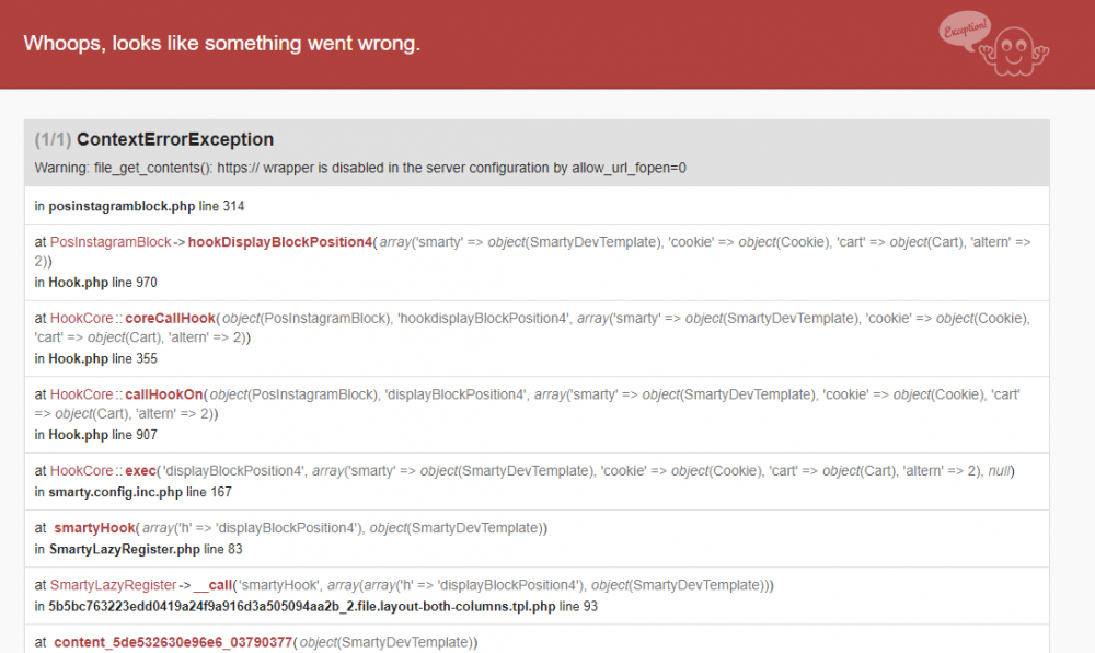 11 Contexterrorexception Warning Filegetcontents Wrapper Is Disabled In The