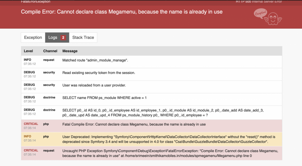 JX Mega Menu 1.7.13 - "500 Internal Server Error" - General topics - PrestaShop Forums