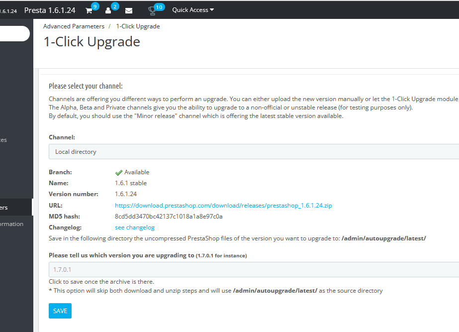 How To Upgrade Prestashop Version 16 To 17 Php 7 Fails Backend Panel And Php 5 Fails 1 Click