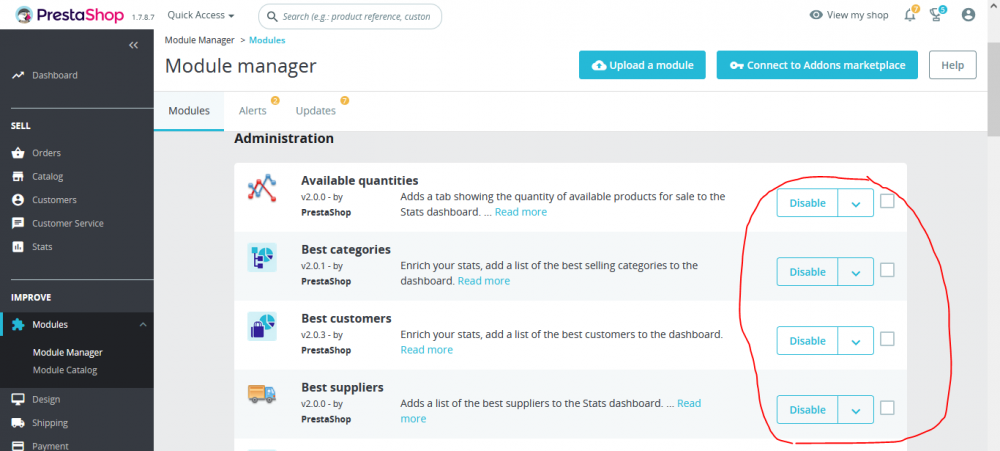 Hide Back-office hide module install and configure buttons from code. - Core developers ...