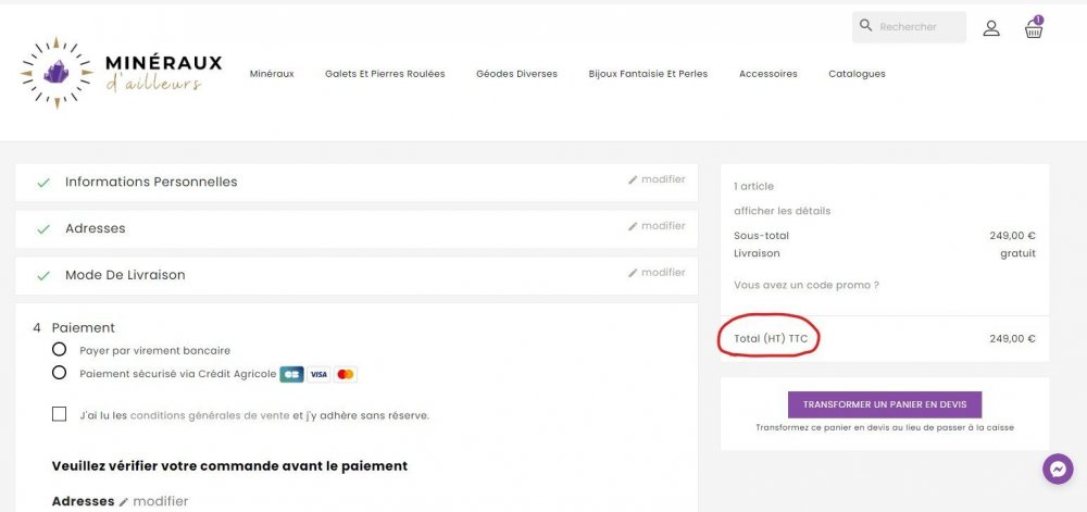 Modification Texte Page De Commande Utilisation De Prestashop 