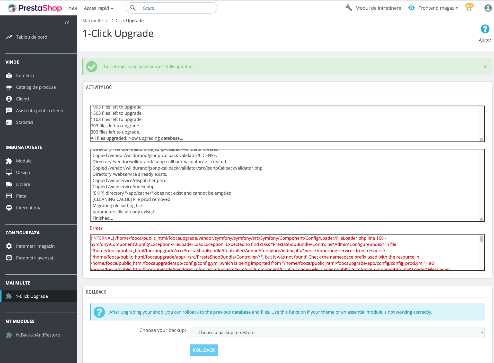 Upgrade Errors With 1 Click Upgrade 1769 To 1778 Upgrading Prestashop From A Previous