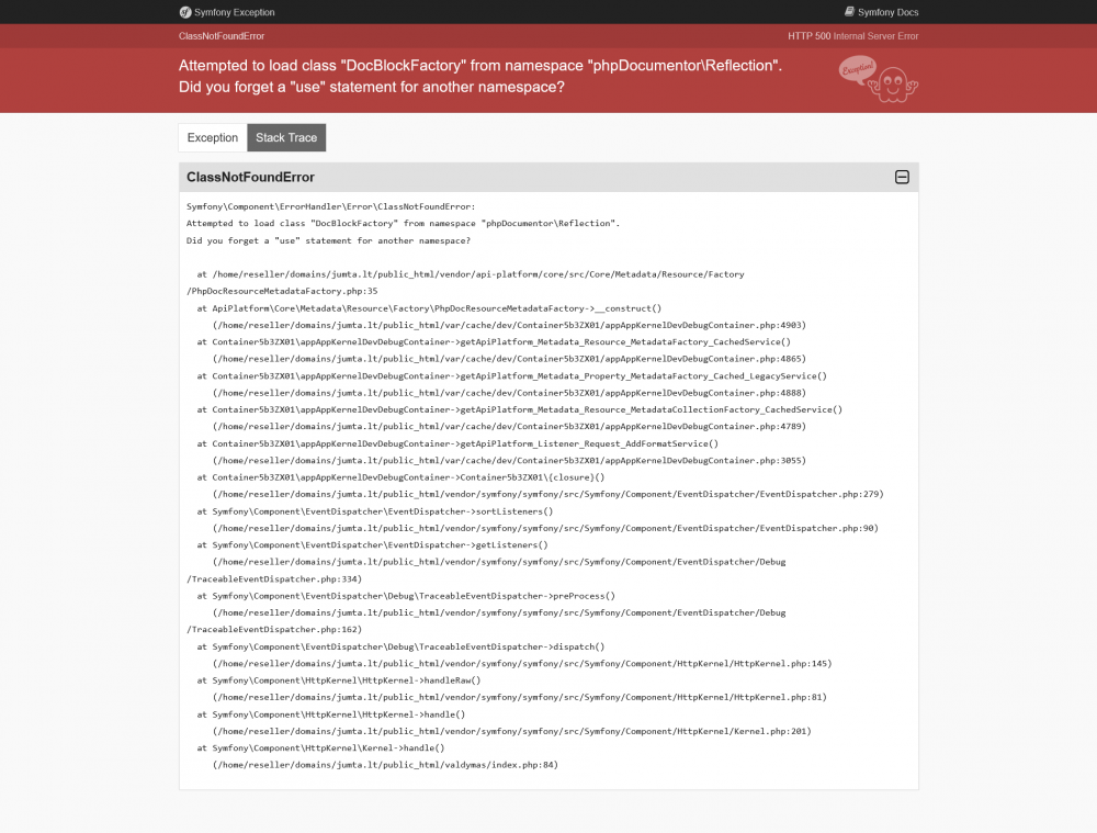 Prestashop 8.1 Admin Attempted to load class "DocBlockFactory" from namespace "phpDocumentor ...