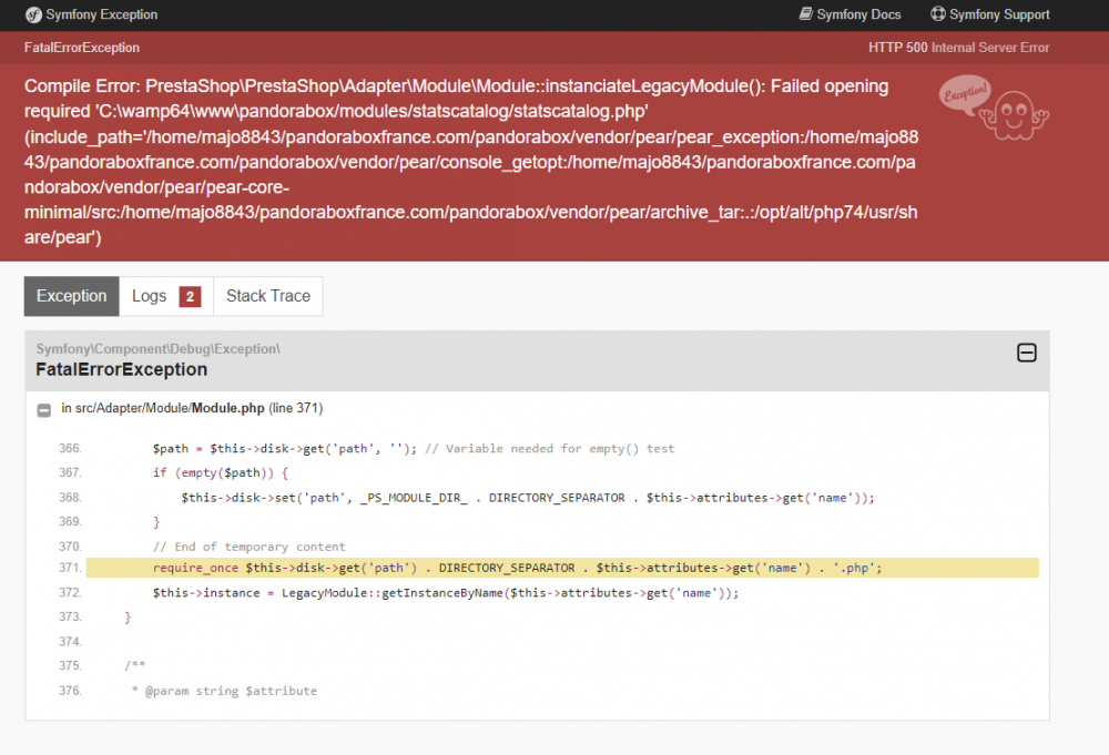 Problem Fatal Error Compile Error When I Click In Module Manager Bug 2923